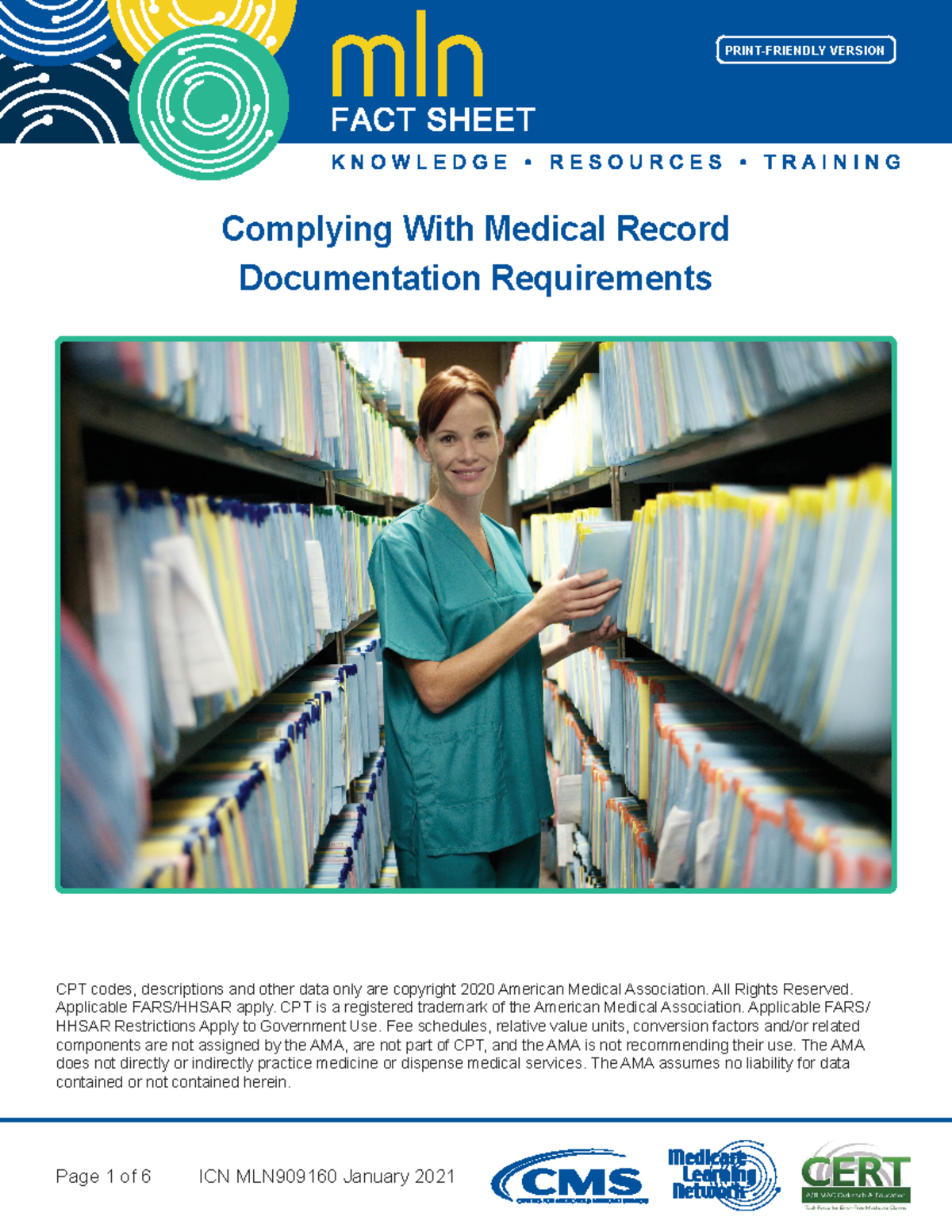 Certmed Rec Doc Fact Sheet ICN909160 - Complying With Medical Record ...