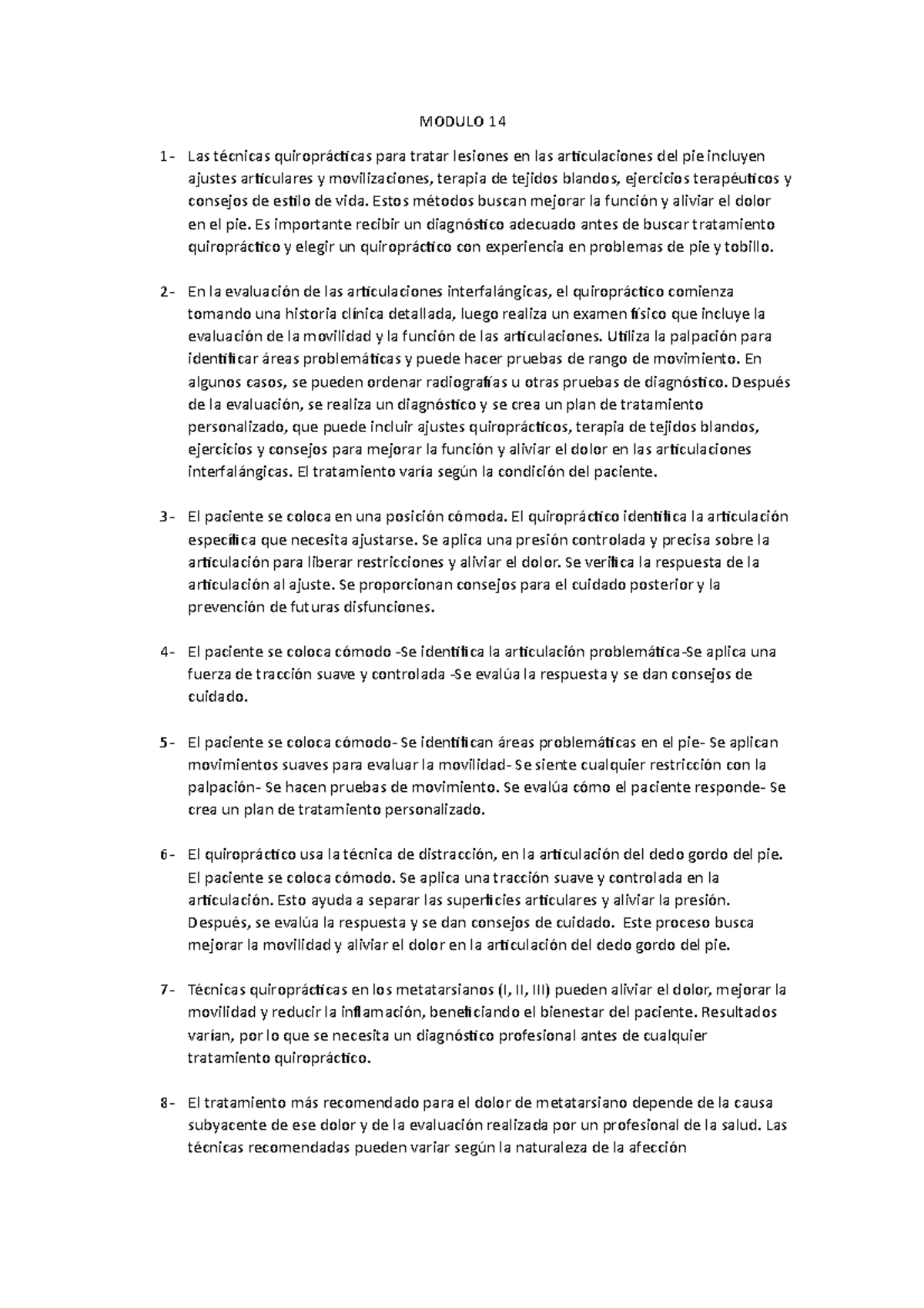 Modulo 14 importante - FACULTAD DE MEDICINA - San Marcos - Studocu