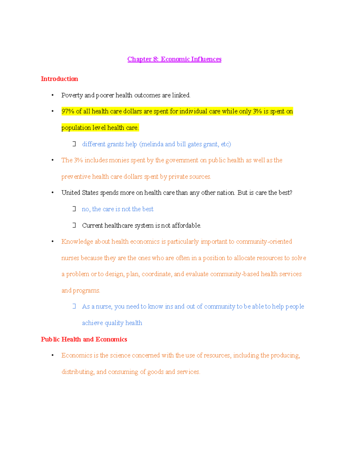 Chapter 8 Economic Influences - Chapter 8: Economic Influences ...