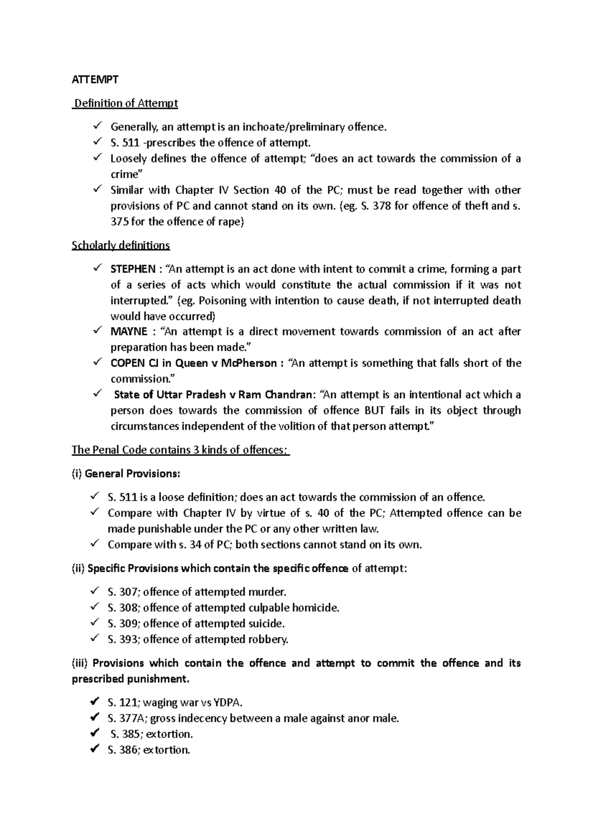 Attempt - Personal notes - ATTEMPT Definition of Attempt Generally, an ...