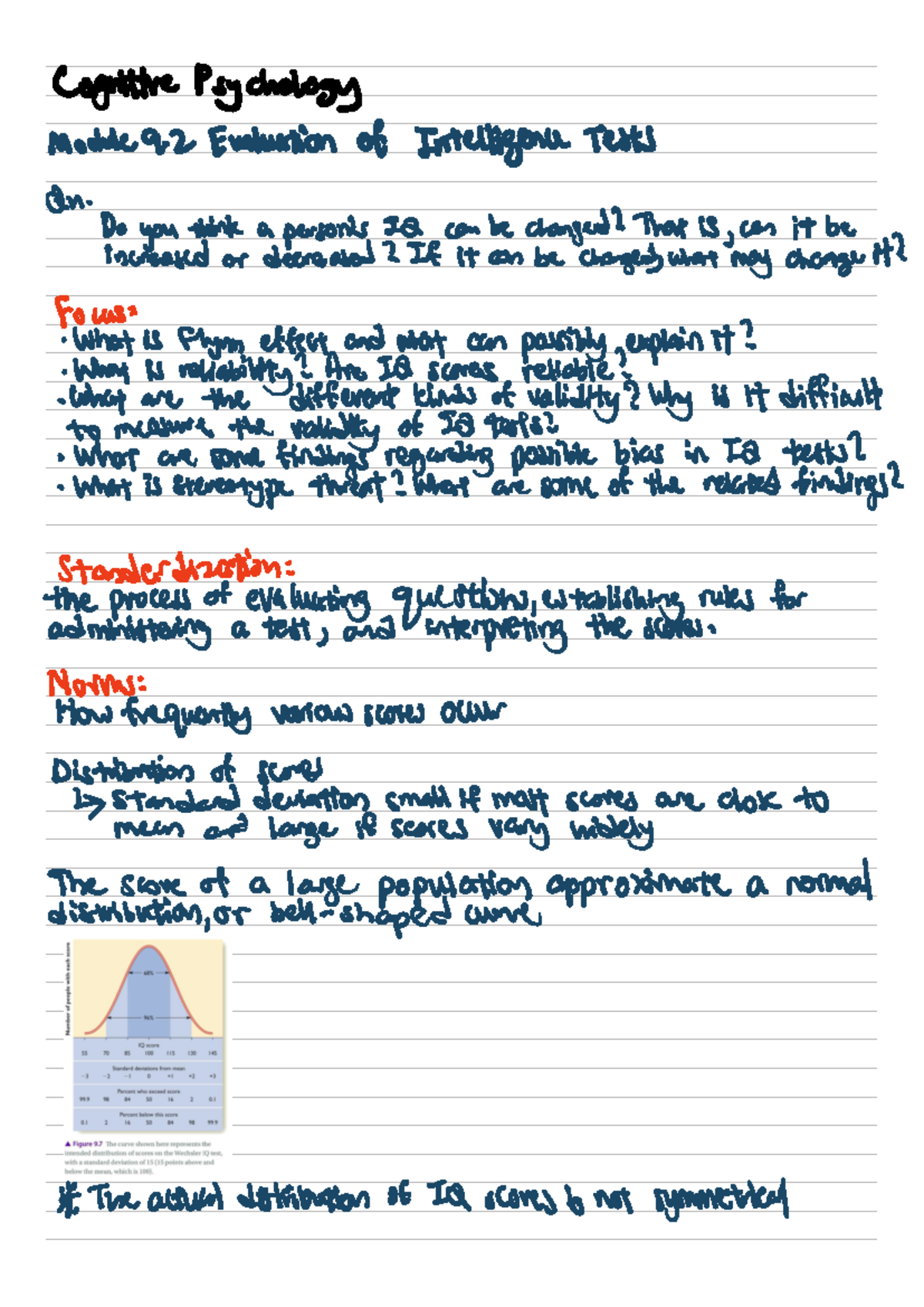 Cognitive Psychology - notes - Cognitive Psychology Moddle q Evaluation ...