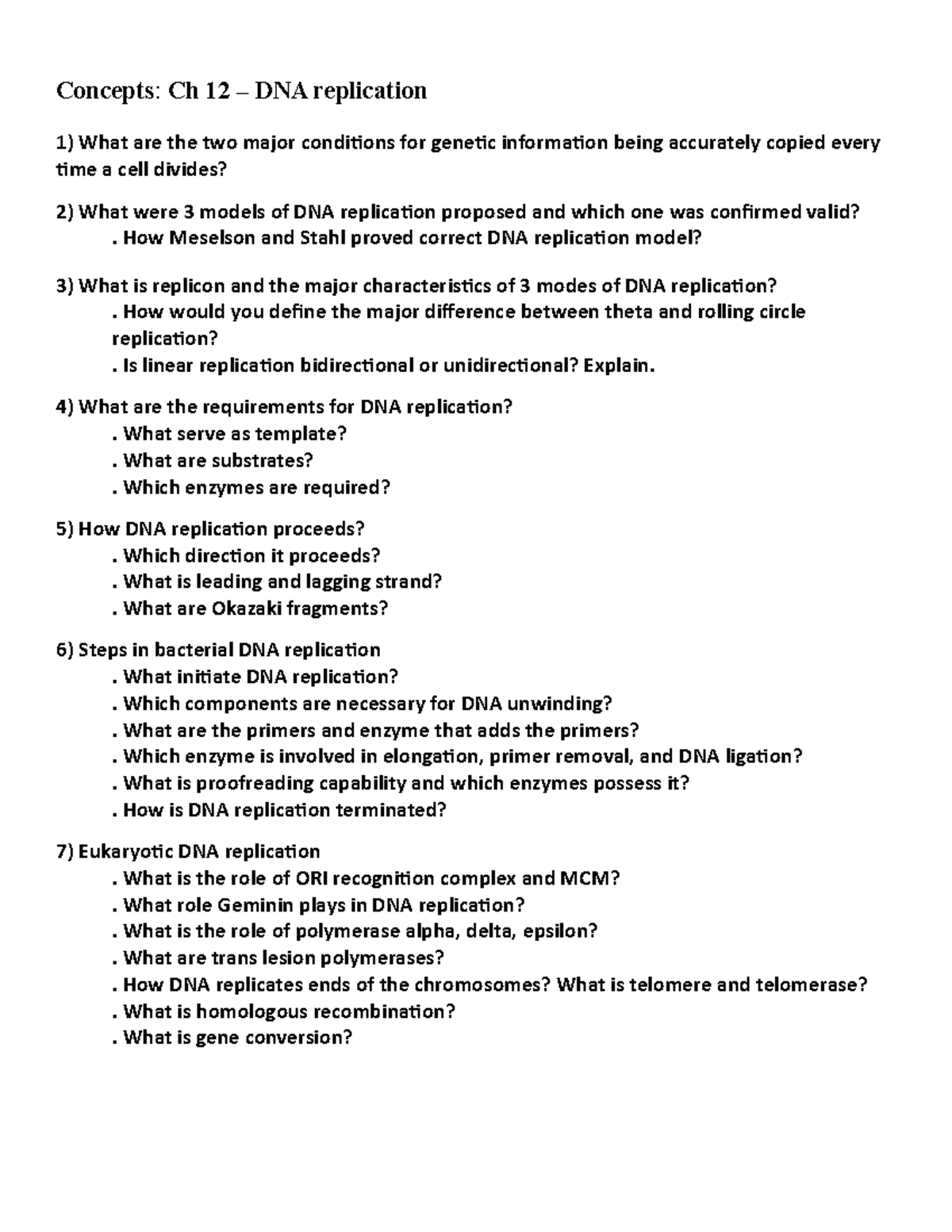 Ch 12 concepts - assignments - Concepts: Ch 12 – DNA replication What ...