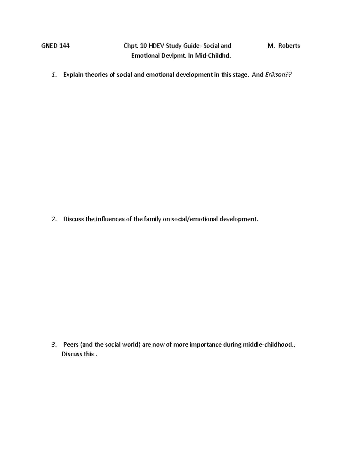 GNED 144Chpt 10 HDEV Study Guide - GNED 144 Chpt. 10 HDEV Study Guide ...