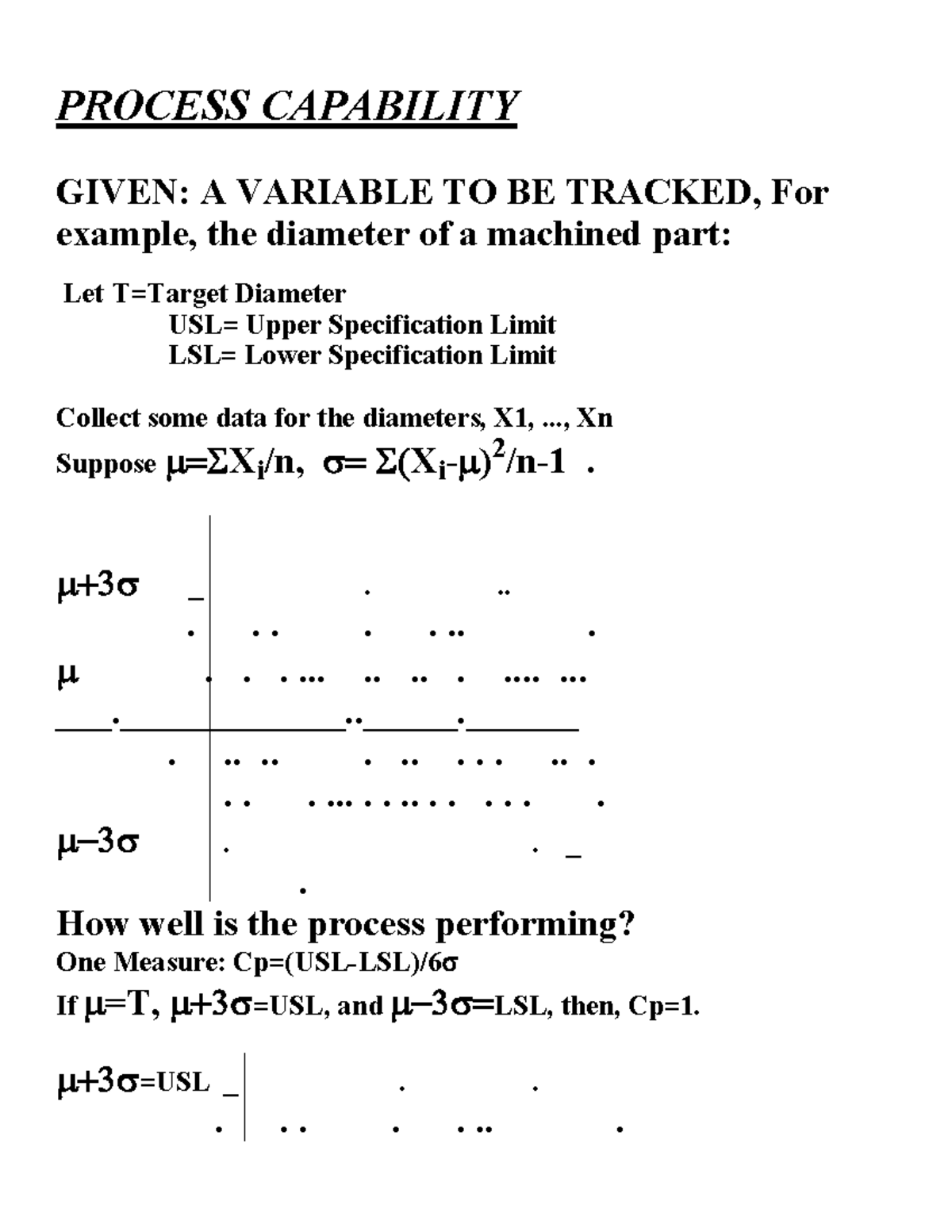 Process Capability - PROCESS CAPABILITY GIVEN: A VARIABLE TO BE TRACKED ...