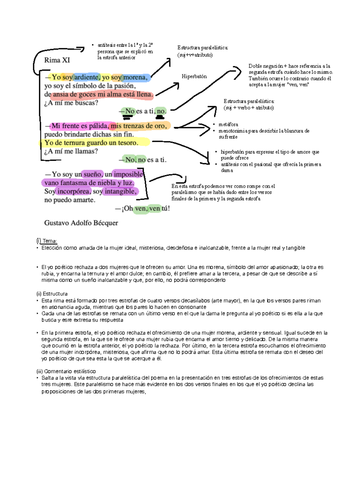 Rima XI, Gustavo Adolfo Bécquer - (i) Tema: Elección como amada de la ...