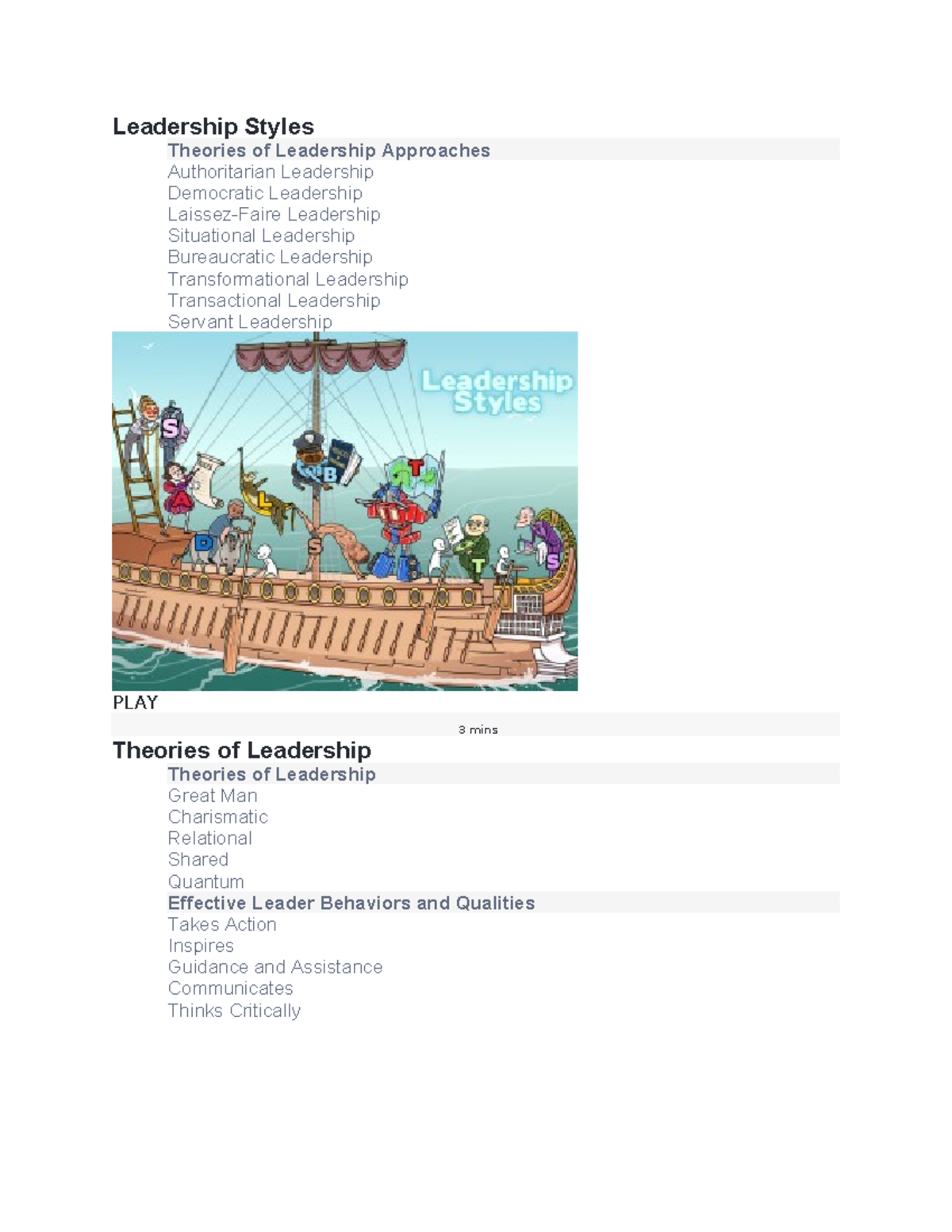 Leadership Styles - Leadership Styles Theories of Leadership Approaches ...