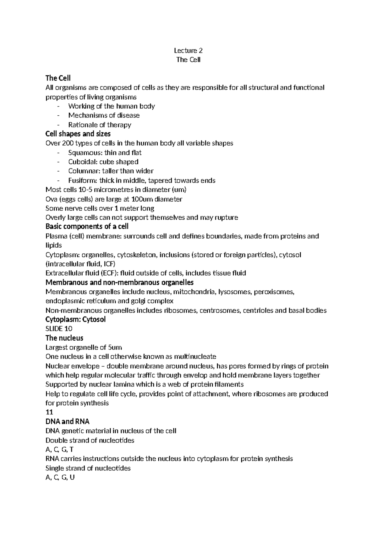 The Cell lecture 2 - Lecture 2 The Cell The Cell All organisms are ...