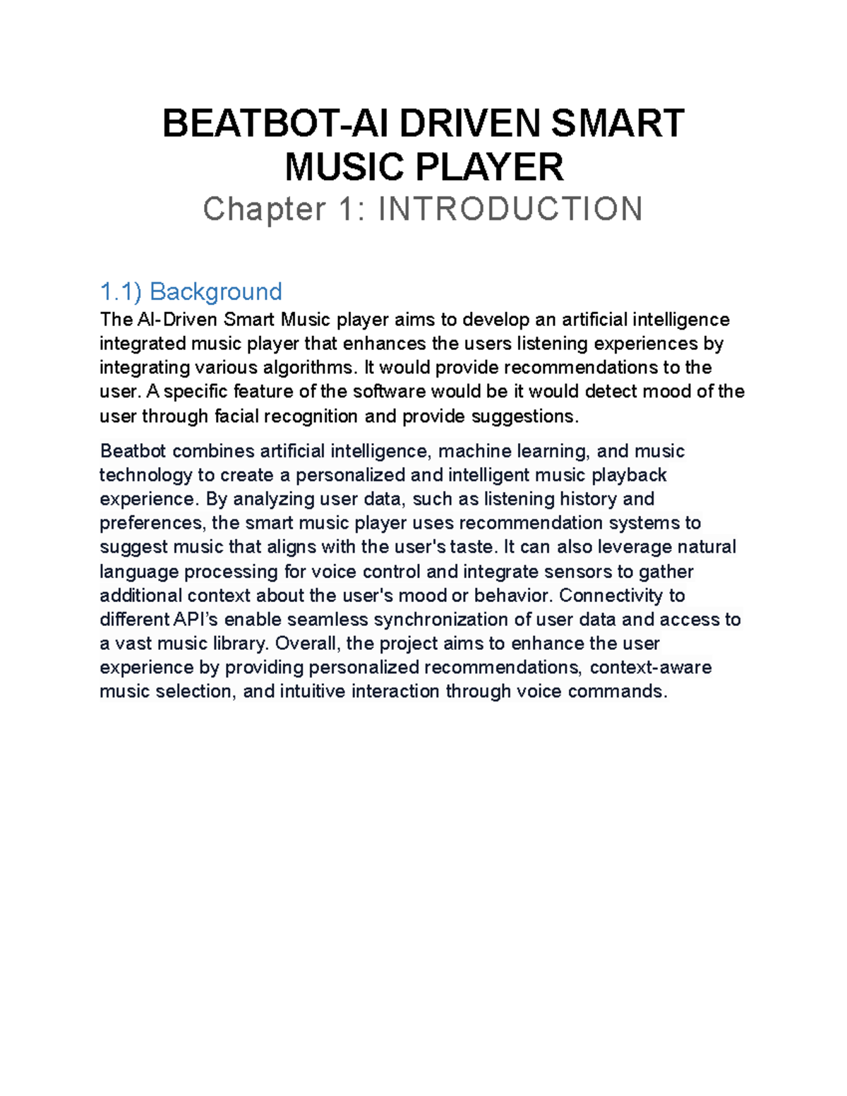Beatbot-Chp1 - Sje BH hsssbsvsns - BEATBOT-AI DRIVEN SMART MUSIC PLAYER ...