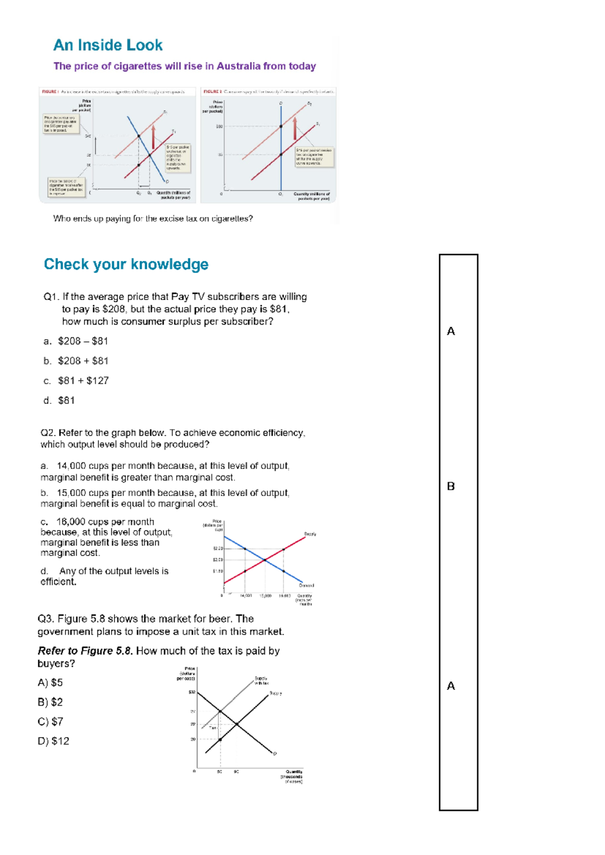 Week 3 - 3B - Week 3, Topic 3B - Tax Incidence - An Inside Look The ...