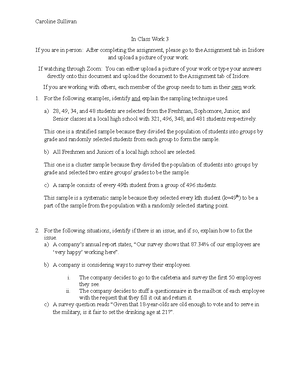 Statistics Chapter 1 Practice Problems - Crumb Given the information ...