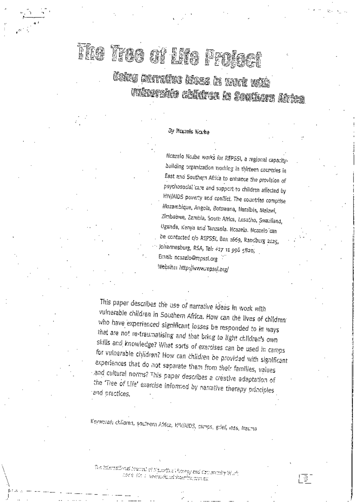 Tree of life article - 1001SL - Studocu