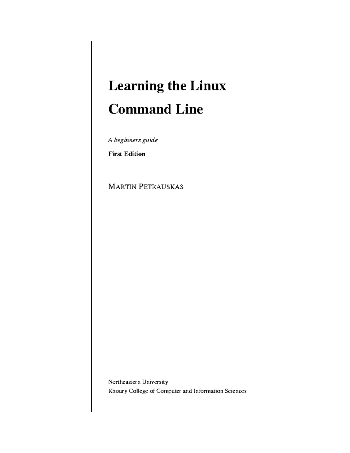Learning Linux Learning The Linux Command Line A Beginners Guide
