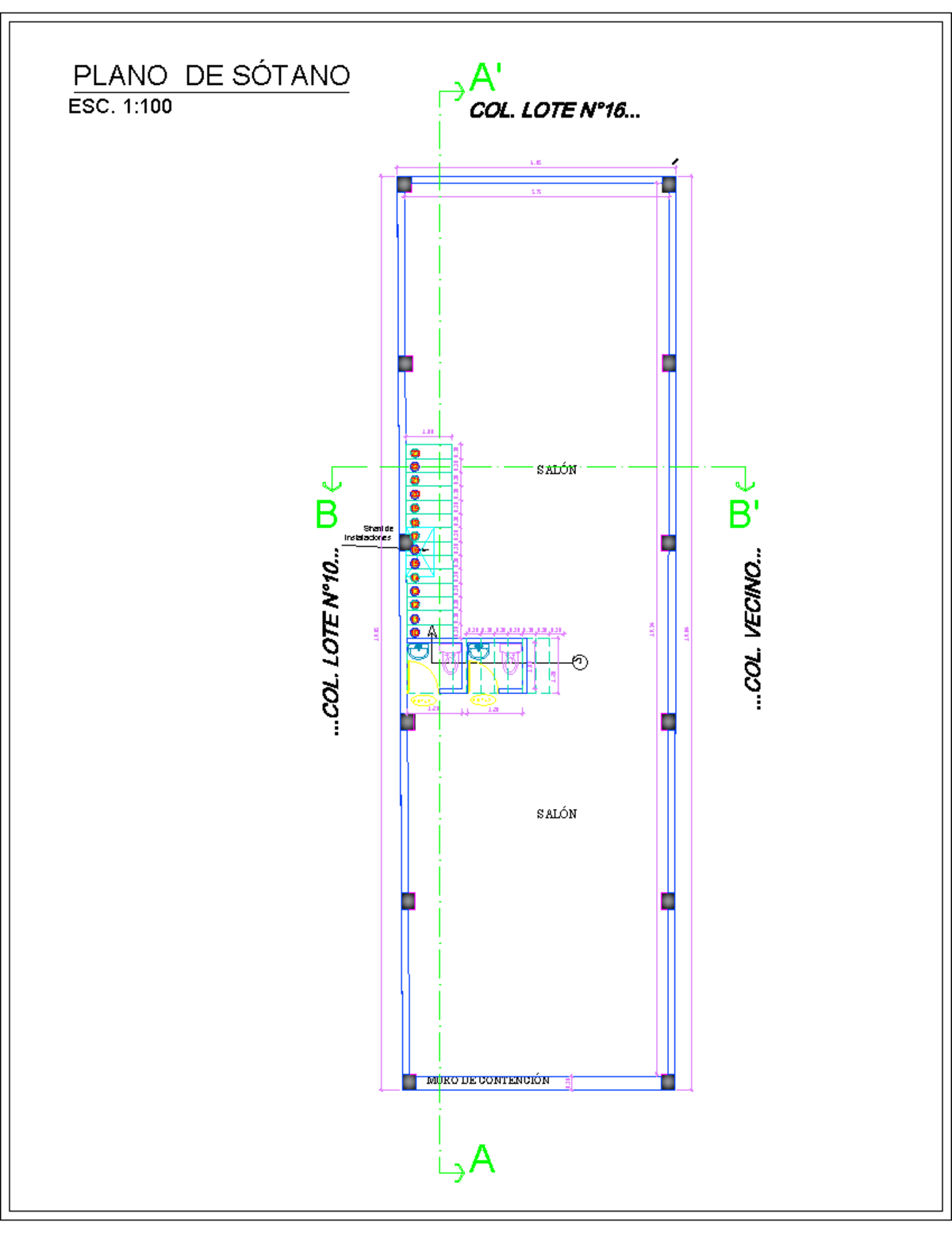 Semisotano - apuntes - SALÓN SALÓN MURO DE CONTENCIÓN S Shaft de ...