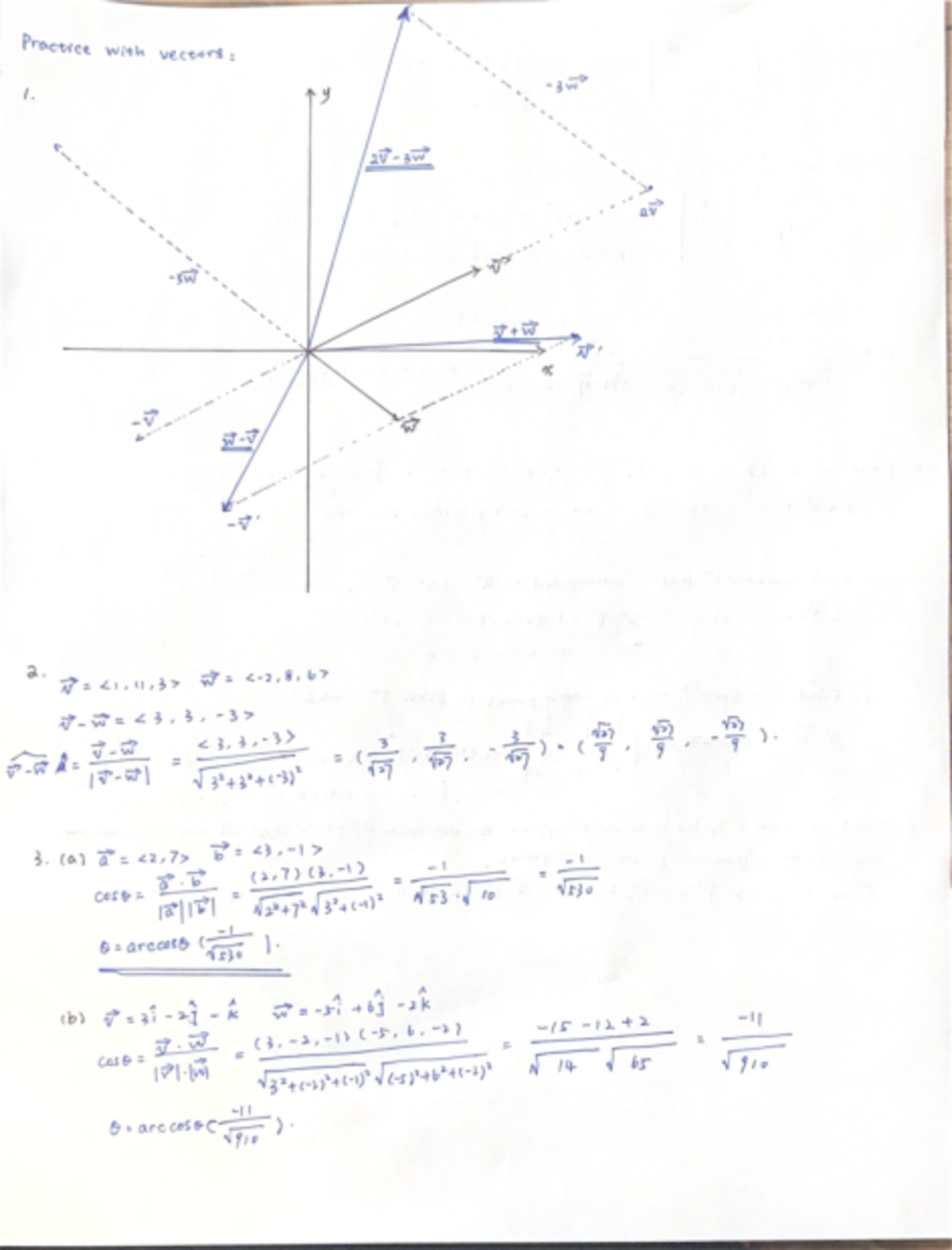 Practice with vectors - MATH 2110Q - Studocu
