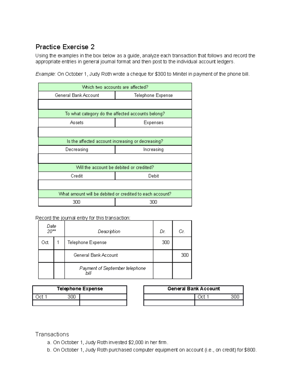 Practice Exercise 2 Student - Practice Exercise 2 Using the examples in ...