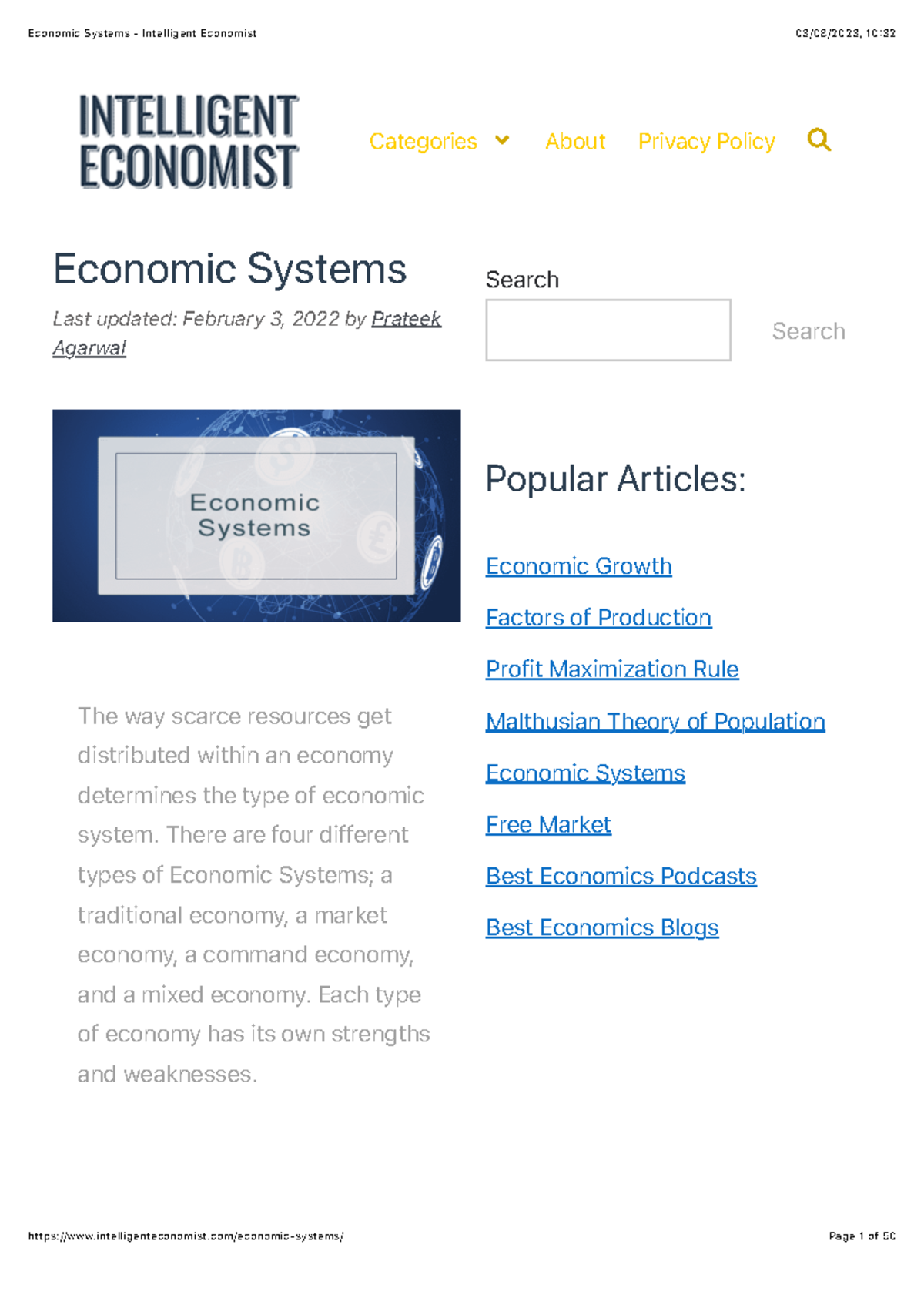 Economic Systems - Intelligent Economist - Economic Systems Last ...