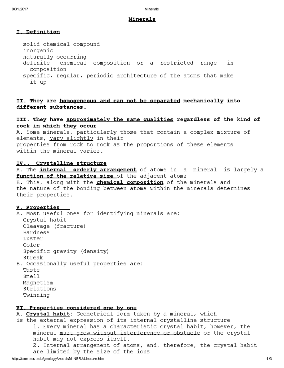 Minerals - Definition solid chemical compound inorganic naturally ...