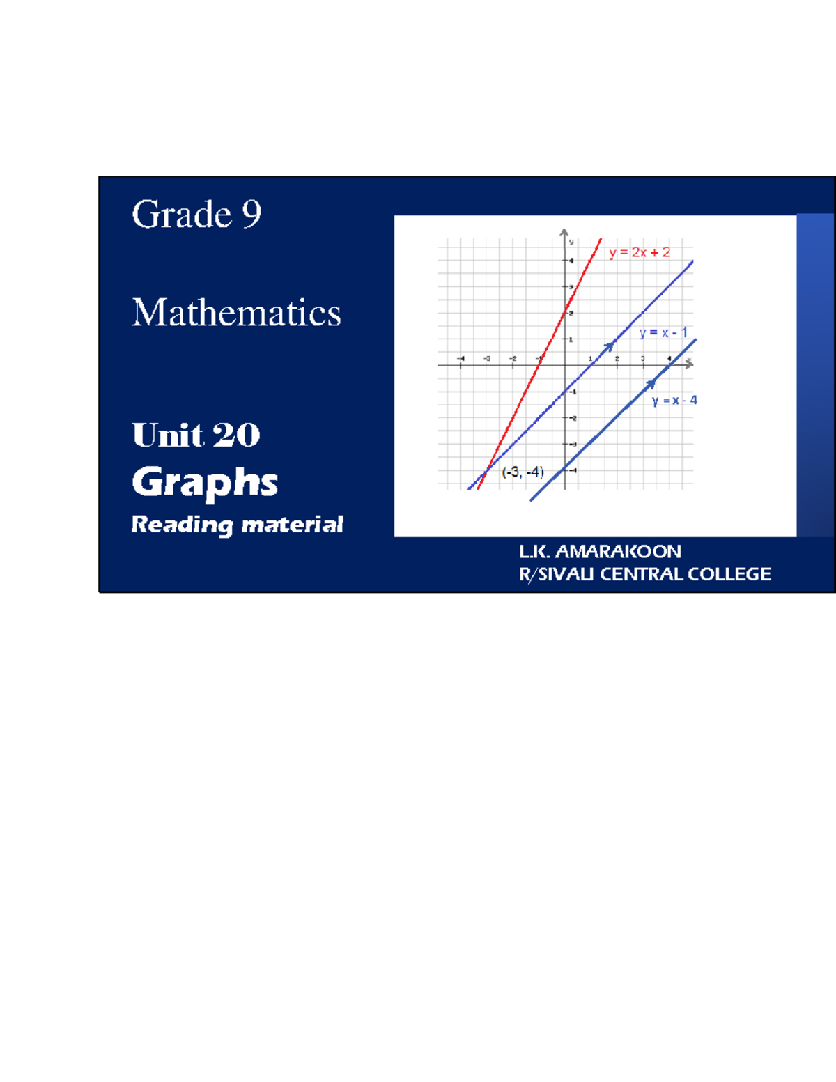 Activity sheet graph - Grade9 Mathematics Graphs Unit 20 Graphs Reading ...
