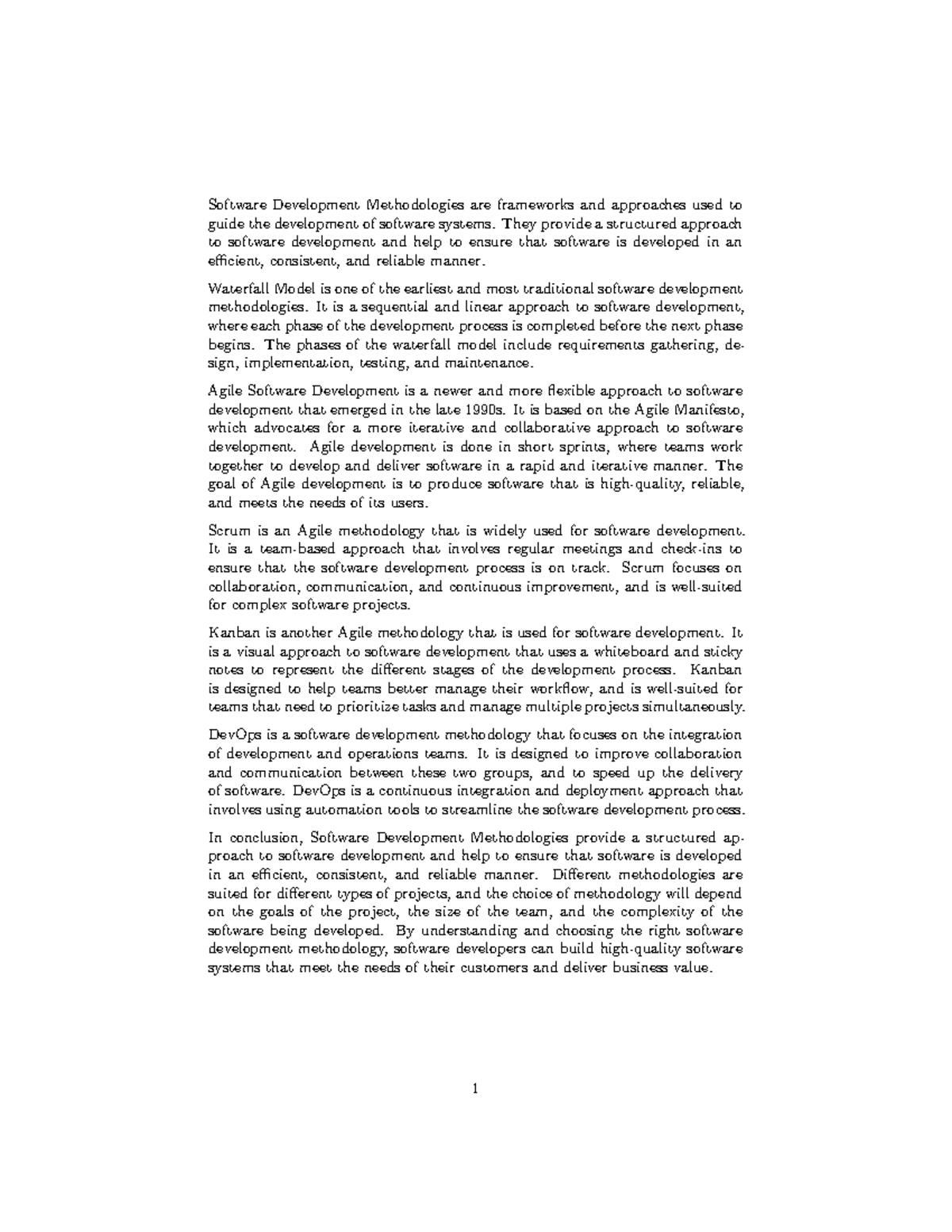 Software Development Computer Applications Ii Software Development Methodologies Are