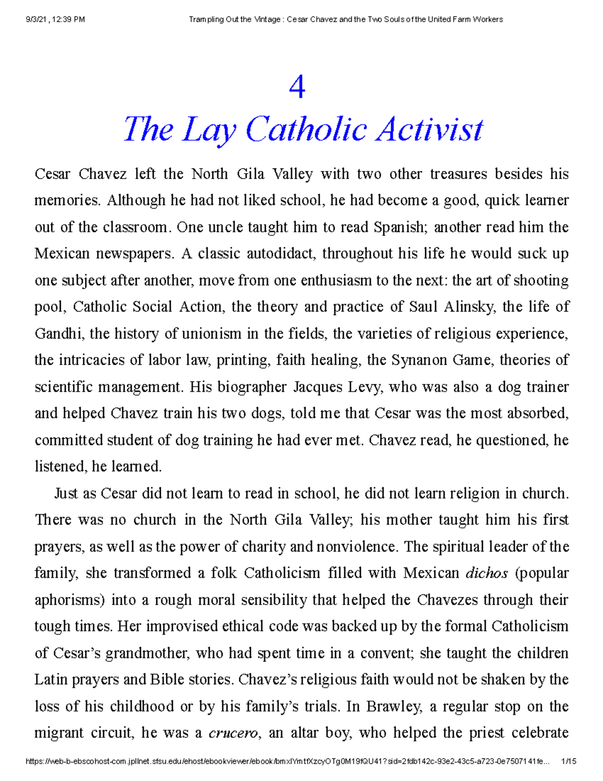 Trampling Out the Vintage The Founding 4. The Lay Catholic Activist ...