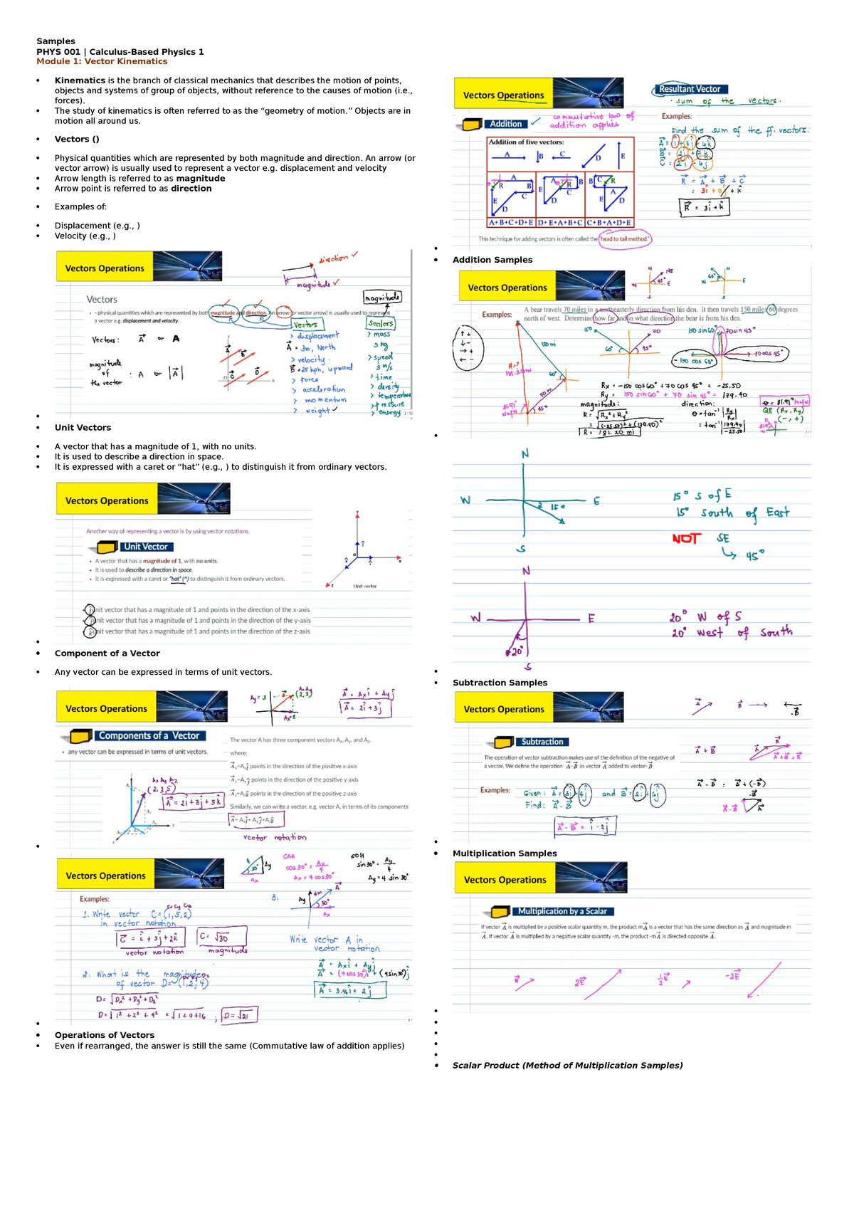 PHYS-001-Samples - IT WILL HELP YOu - Samples PHYS 001 | Calculus-Based ...