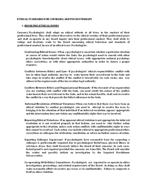 Introduction - Ethics IN Psychology - ETHICS IN PSYCHOLOGY Introduction ...