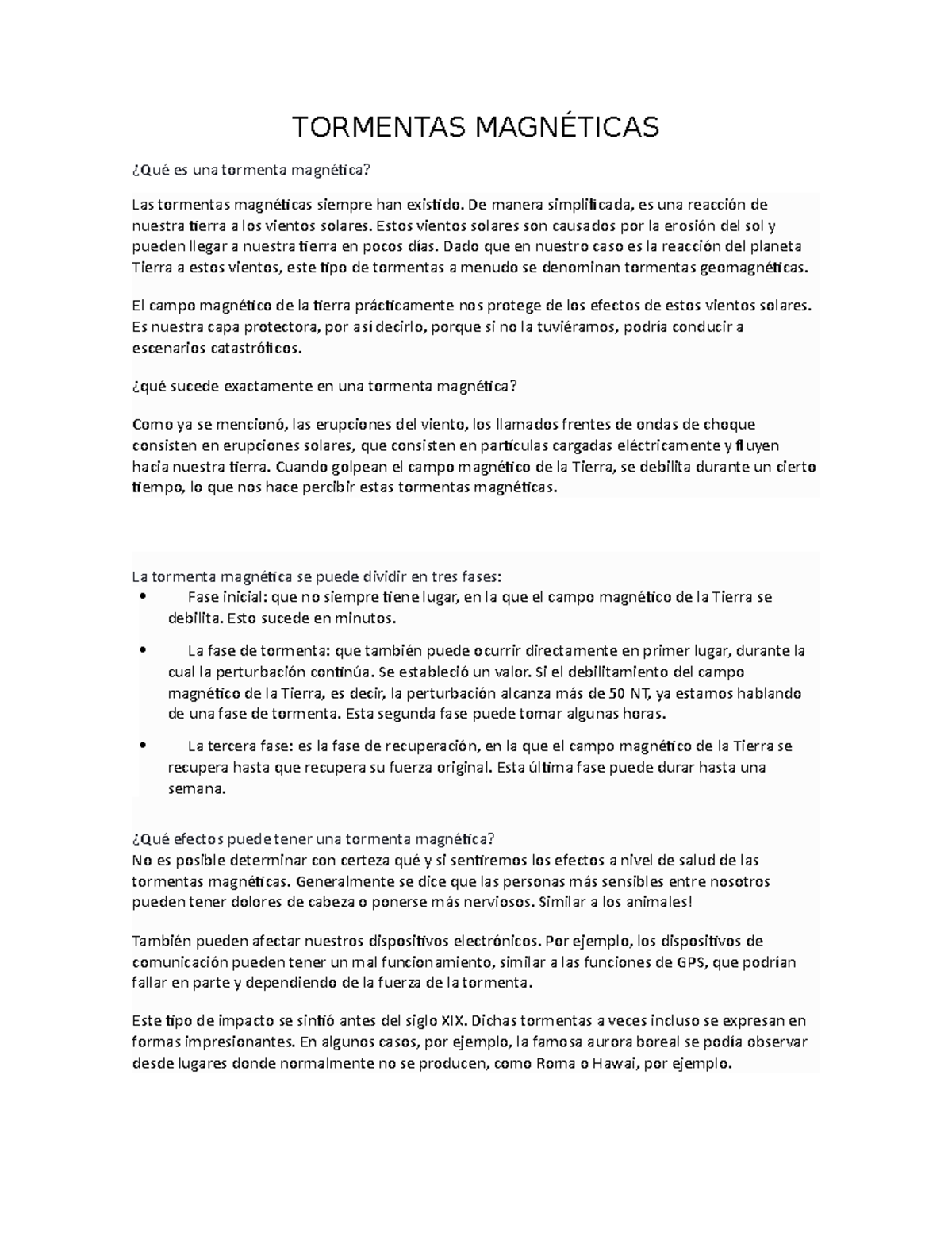 Tormentas Magnéticas - Lecture notes 4 - TORMENTAS MAGNÉTICAS ¿Qué es ...
