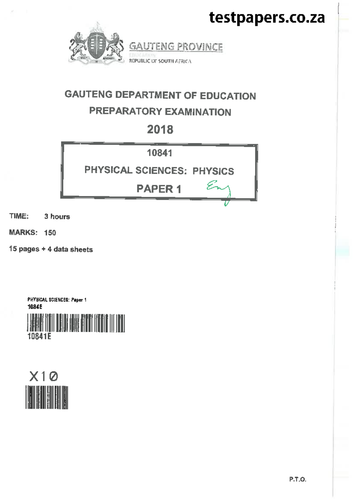 GP 2018 Paper 1 - Help you pass - testpapers.co - Studocu
