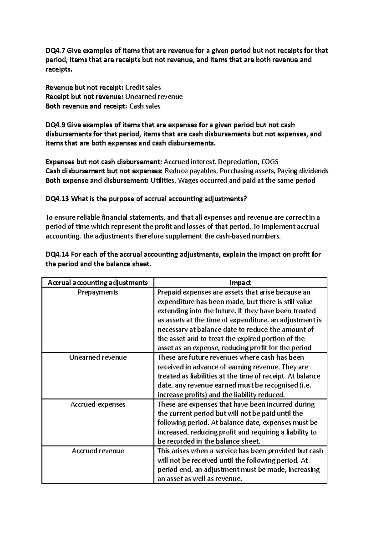 Week 4 Tutorial homework - DQ4 Give examples of items that are revenue ... Week 4 Tutorial homework - DQ4 Give examples of items that are revenue ...