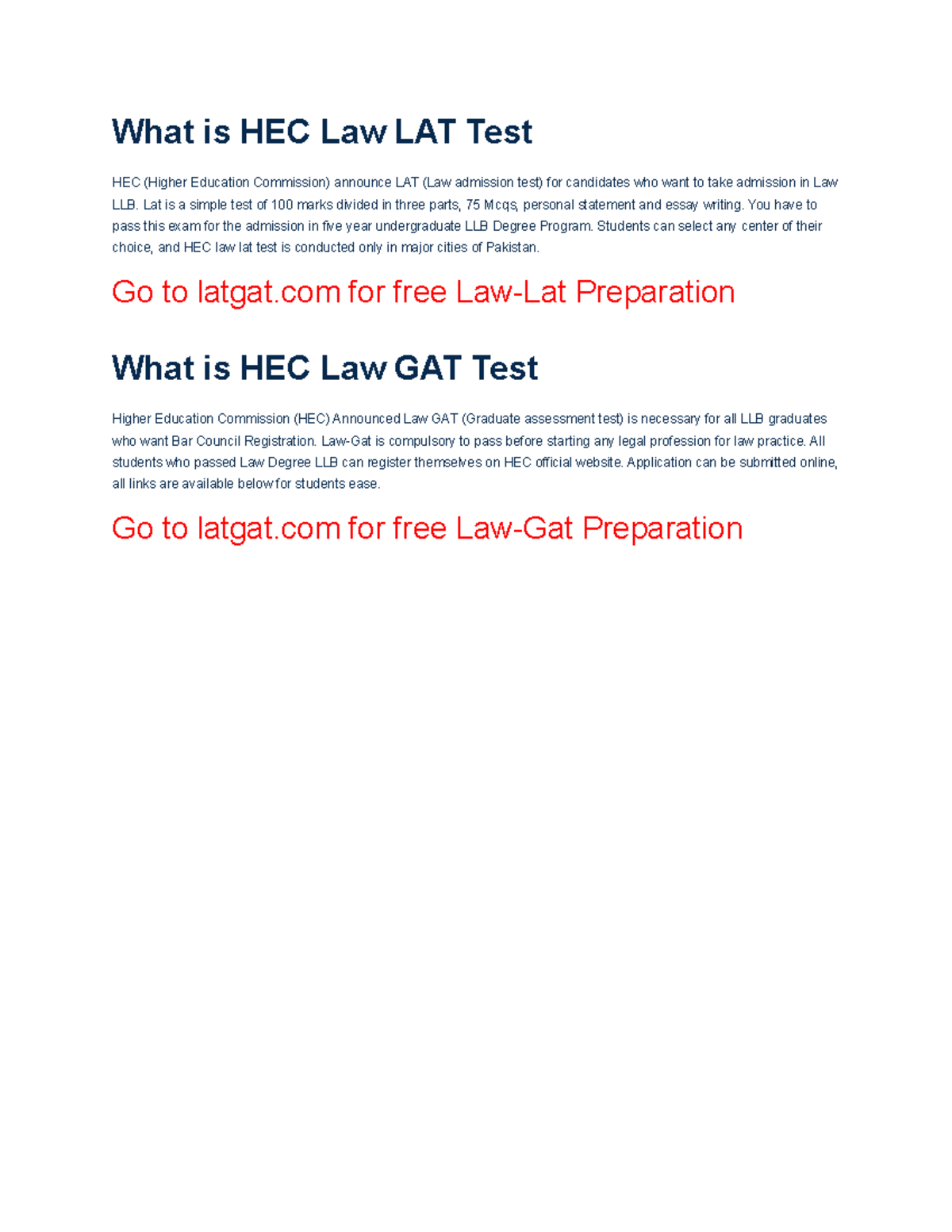Where to study law lat gat prepration - What is HEC Law LAT Test HEC ...