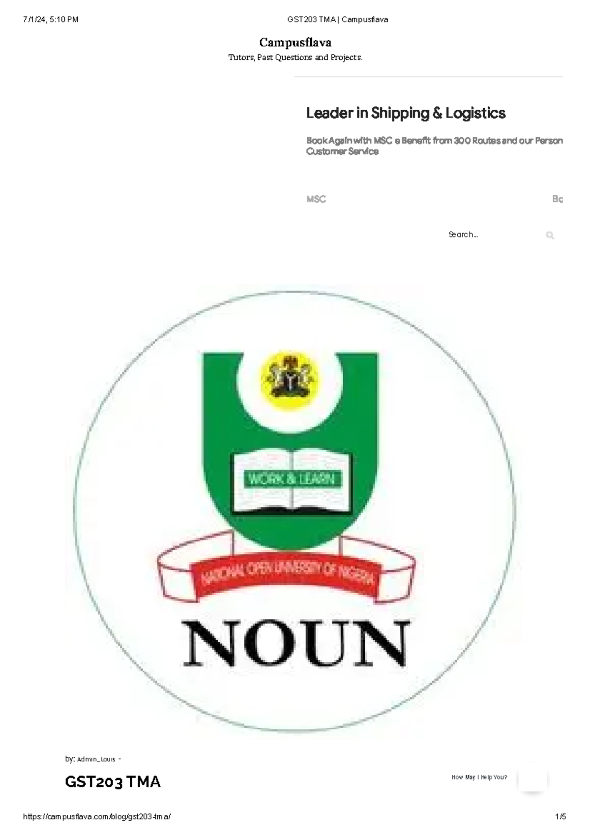 GST203 TMA Campusflava - by: Admin_Louis - GST203 TMA Campusava Tutors ...