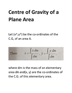 Centre of gravity - Find the centre of gravity of: The arc of the ...