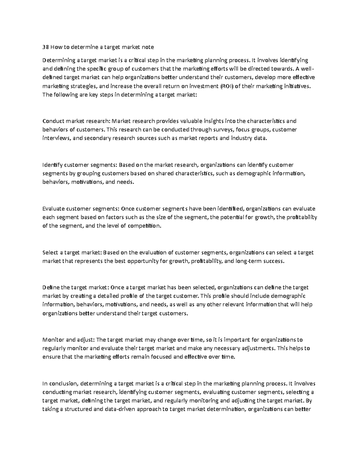 38 How to determine a target market note - It involves identifying and ...