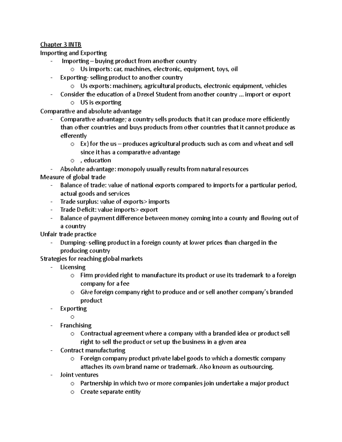 Chapter 3 INTB - Lecture notes 3 - Chapter 3 INTB Importing and ...