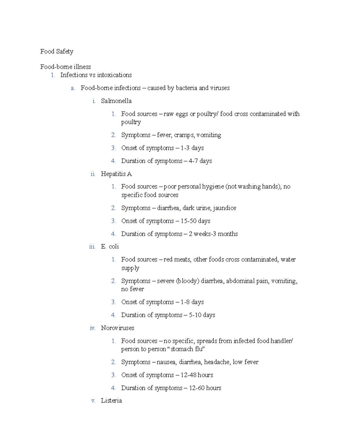 Unit 1 Food Safety - HHP:2310:0EXW Nutrition & Health Summer 2020 ...