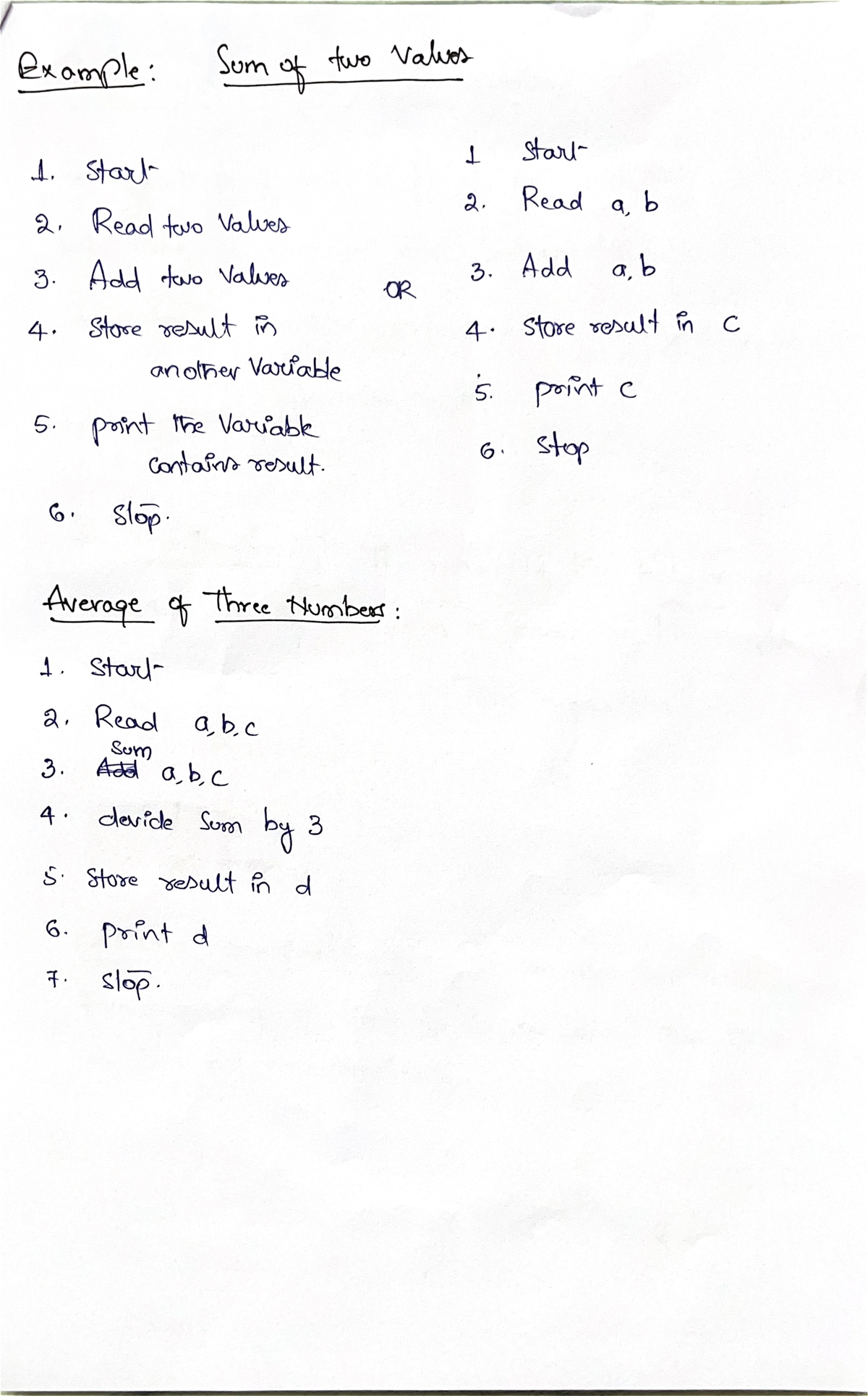 Algorithm Specification - Example: Sum of two Values 1 start 1. start 2 ... Algorithm Specification - Example: Sum of two Values 1 start 1. start 2 ...