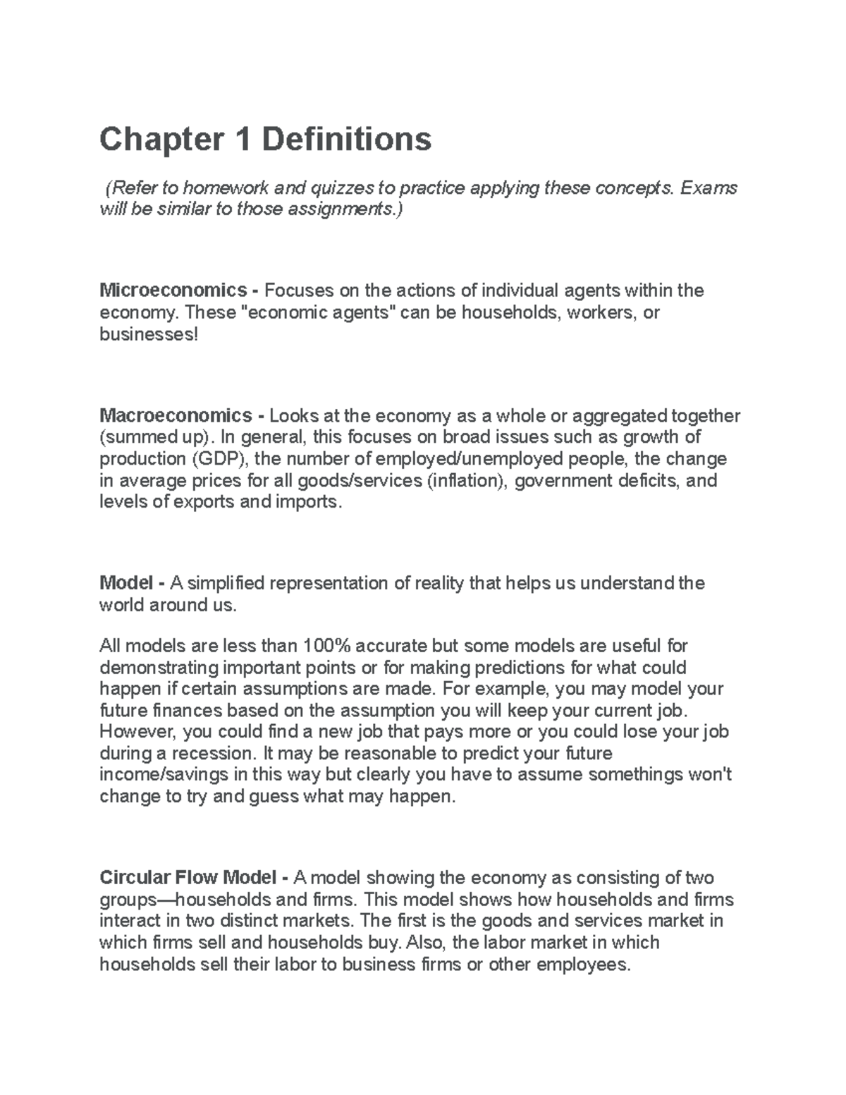 Chapter 1 Definitions - hey - Chapter 1 Definitions (Refer to homework ...
