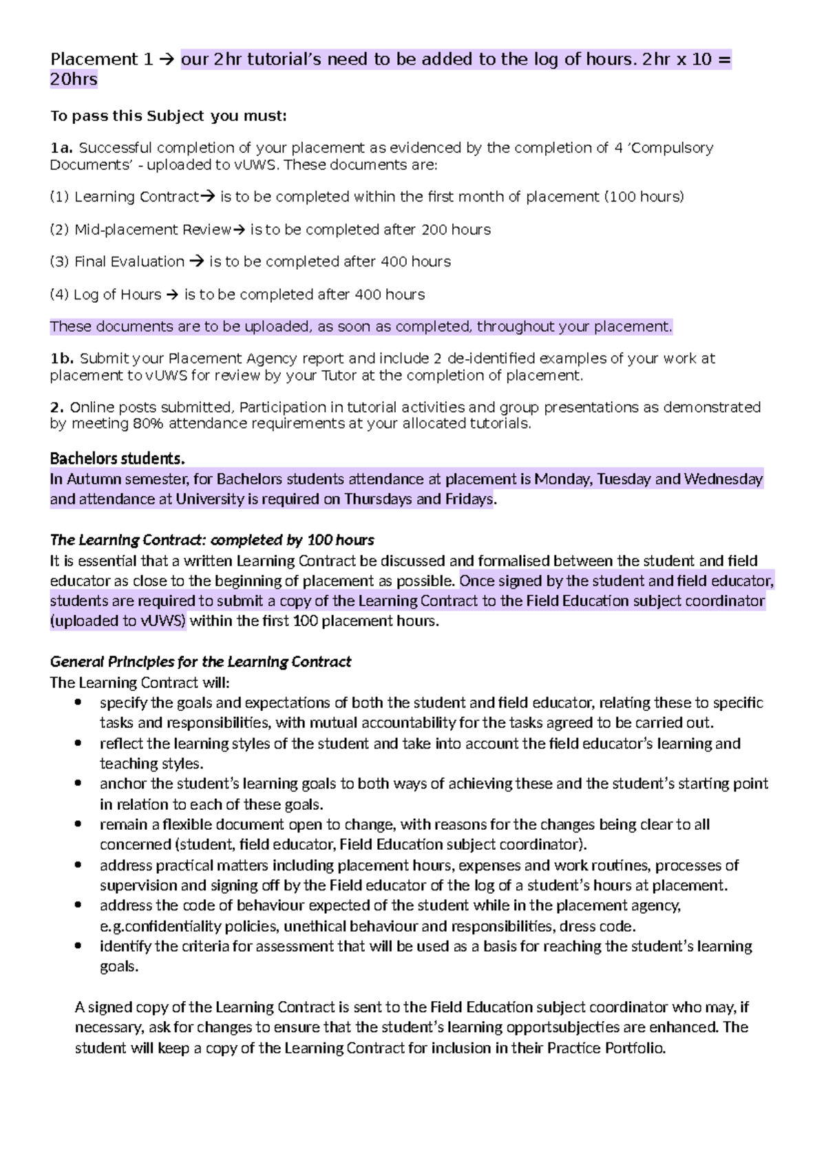 Placement 1 - lecture notes - Placement 1 our 2hr tutorial’s need to be ...