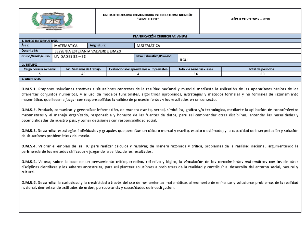 PCA. Y PCD MATE 3 BGU - GUIA - UNIDAD EDUCATIVA COMUNITARIA ...