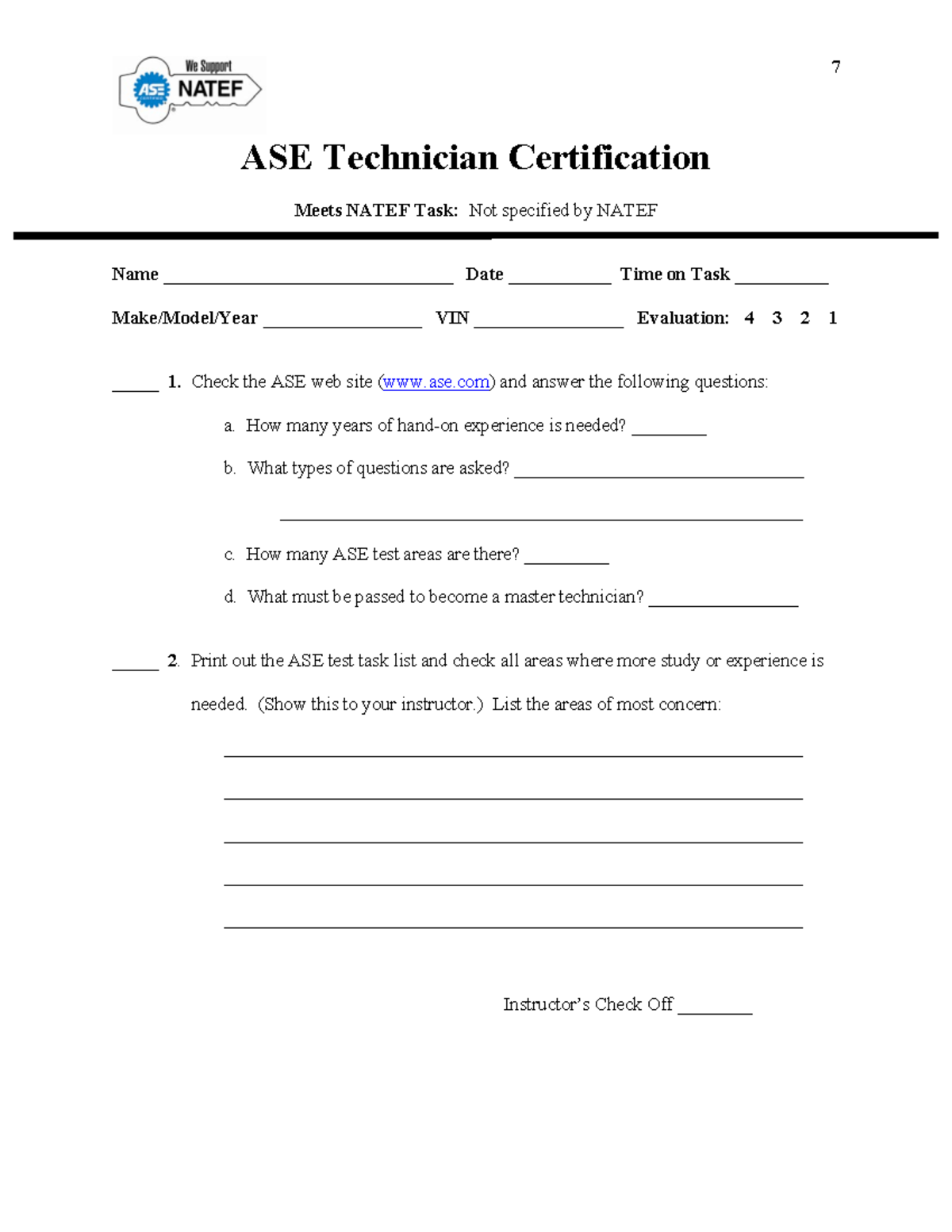 ASE certification Van Hoose - 7 ASE Technician Certification Meets ...