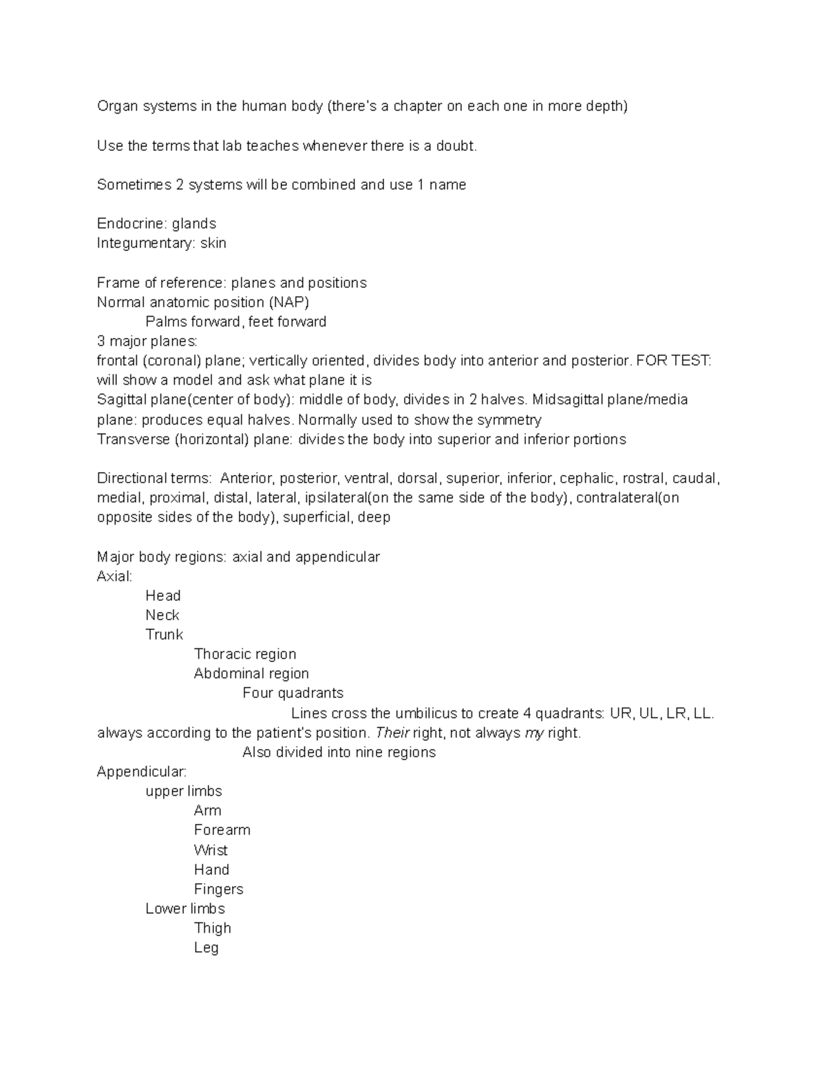 Overview of organ systems - Organ systems in the human body (there’s a ...