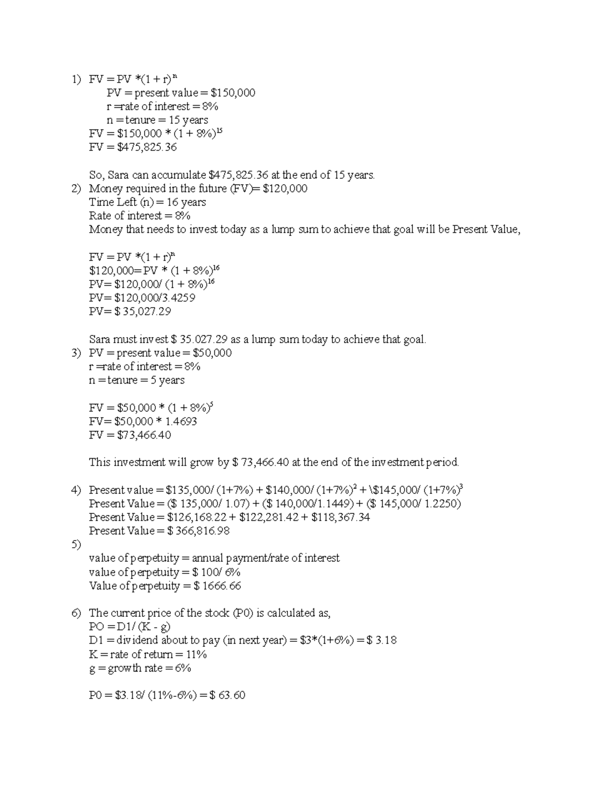 Week 2 Assignment - FV = PV *(1 + r) n PV = present value = $150, r ...