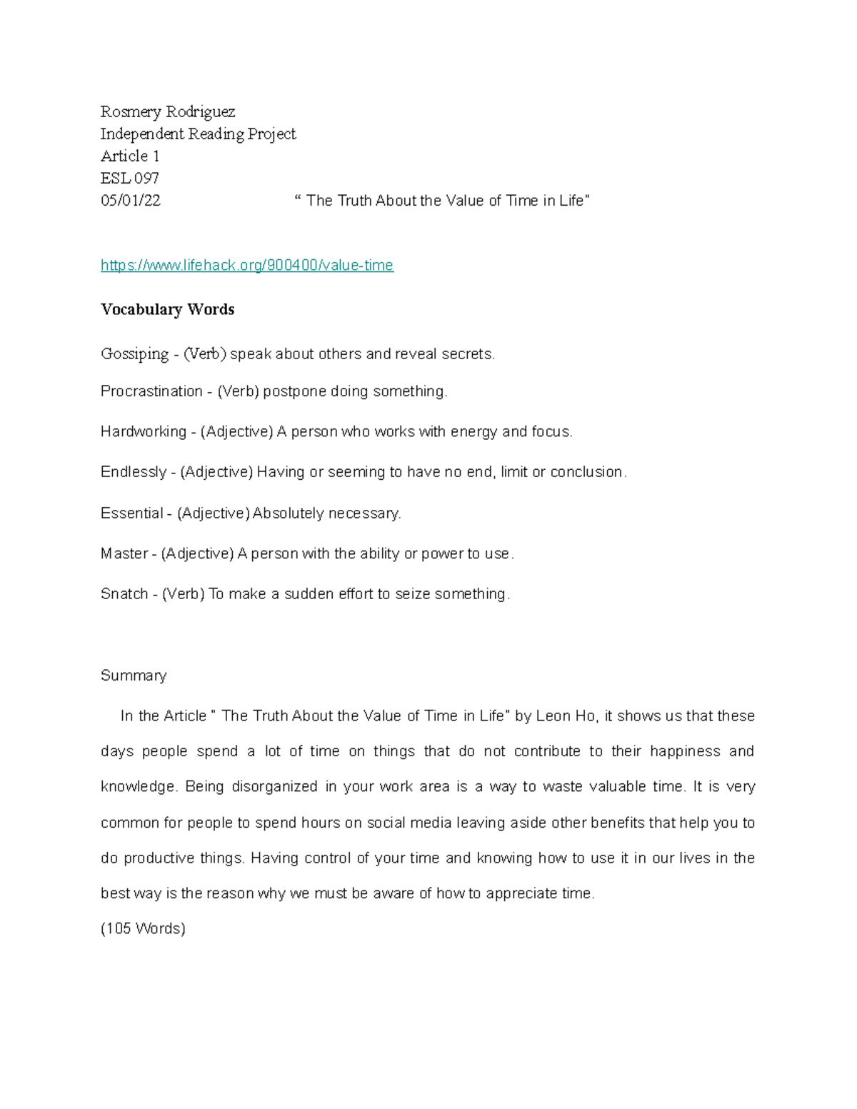 Independent Reading Project - Rosmery Rodriguez Independent Reading ...