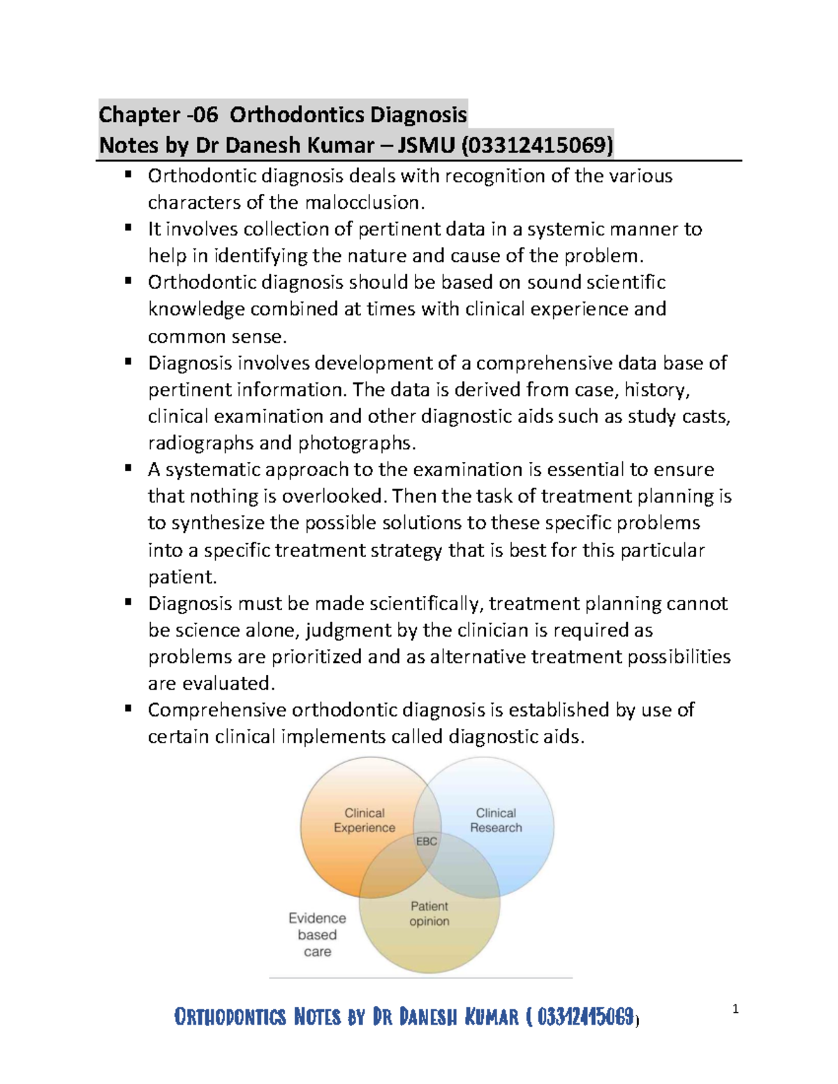 Chapt-06 ortho notes - Chapter -06 Orthodontics Diagnosis Notes by Dr ...