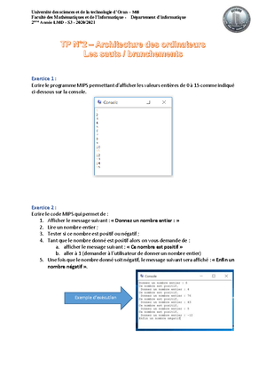 Corrigé fiche TD1 AO USTO - Université des Sciences et de la Technologie d’Oran USTO–MB Faculté ...