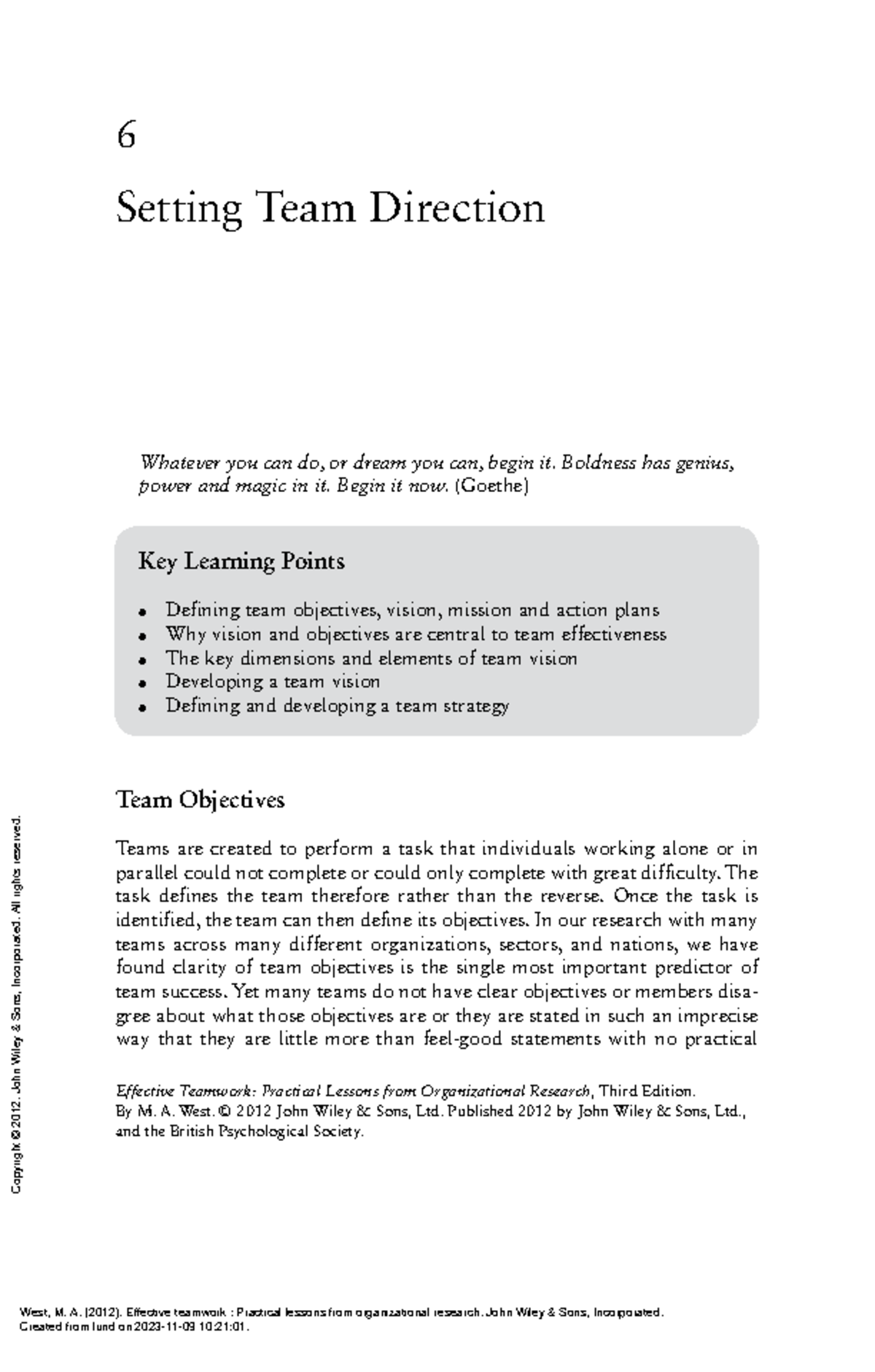 Effective Teamwork Practical Lessons From Organiza By M A West