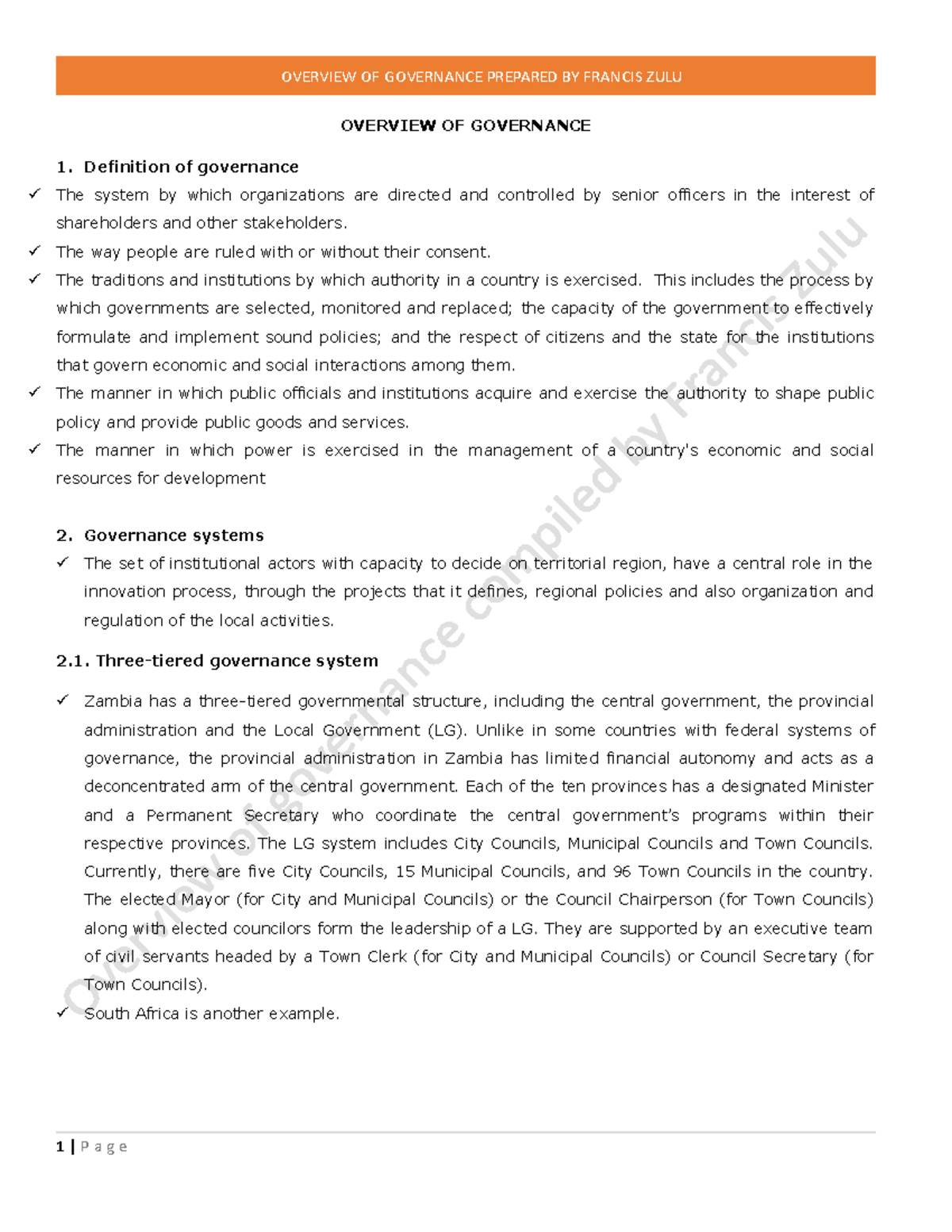 SOB2022 -1- Overview of governance - OVERVIEW OF GOVERNANCE 1 ...