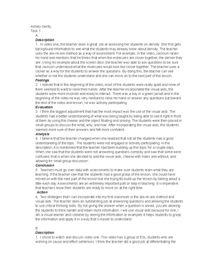 D091 Task 1 - Passed - Developing a Working Definition of Density ...