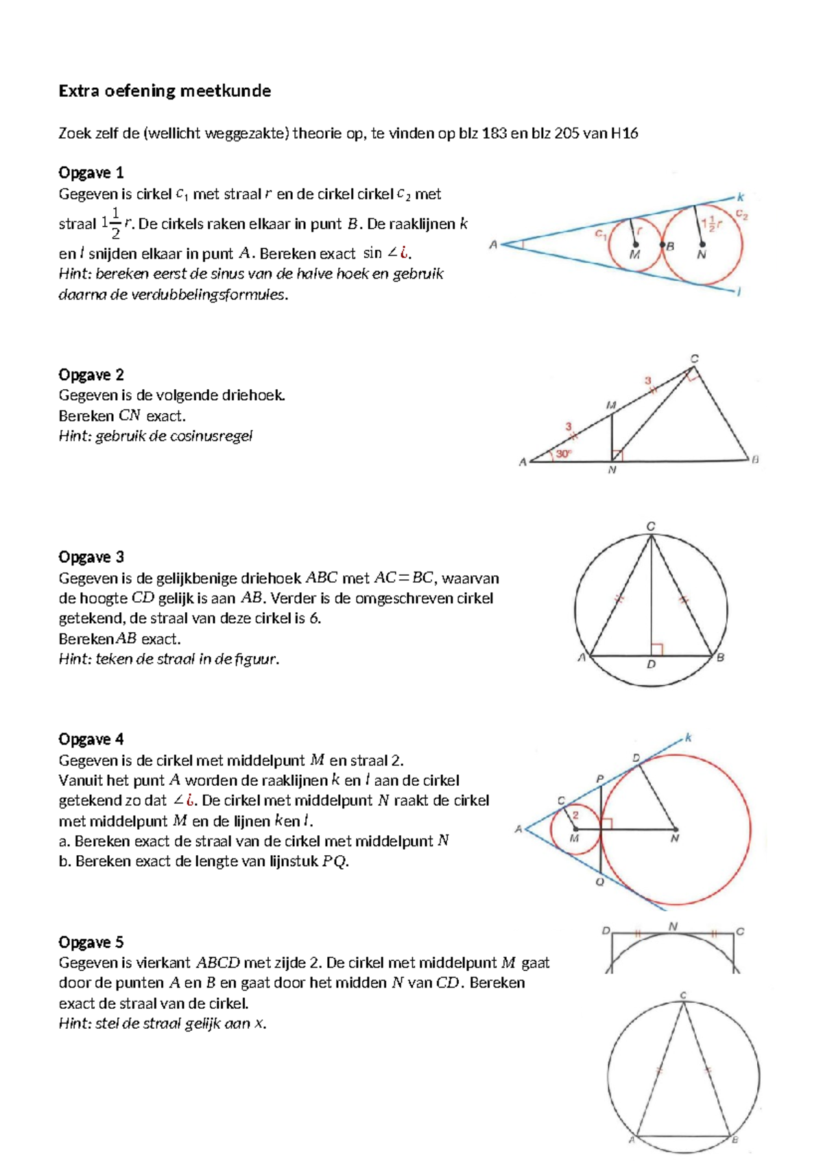 Extra oefening meetkunde met uitwerkingen - Extra oefening meetkunde ...