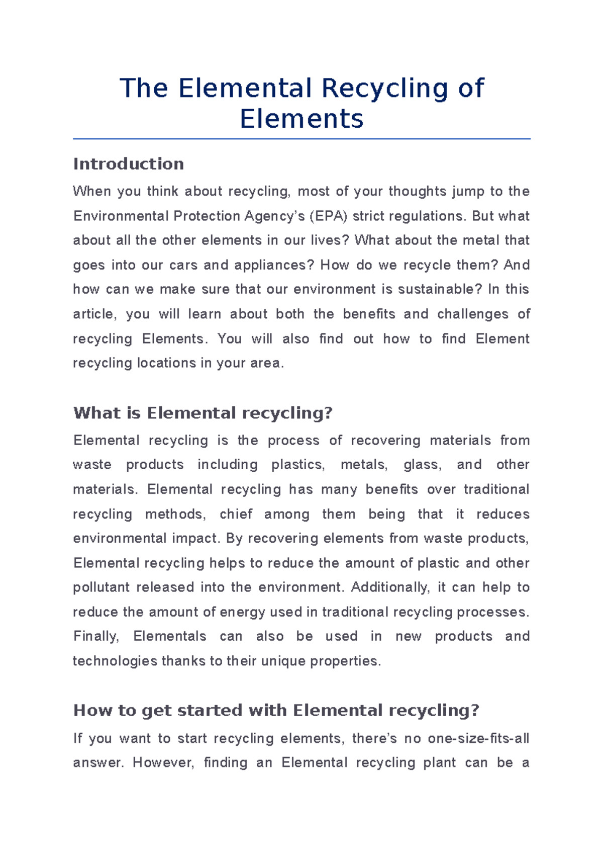 The Elemental Recycling of Elements - The Elemental Recycling of ...